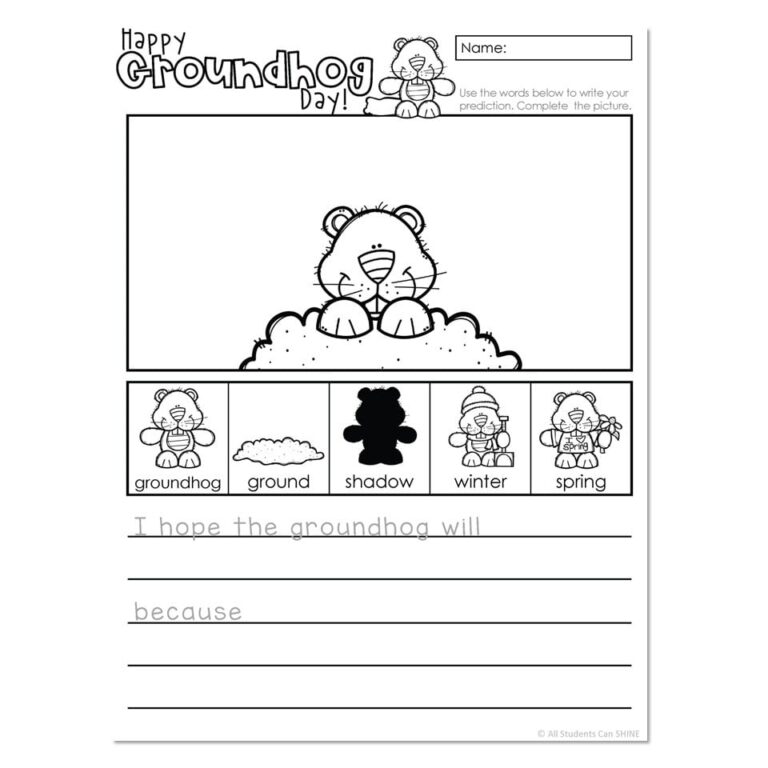 Monthly Themed Writing - February - Draw and Write - Groundhog Day ...