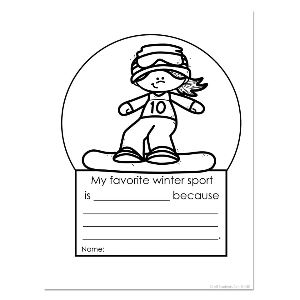 Monthly Themed Writing - February - Favorite Winter Sport - Lucky ...