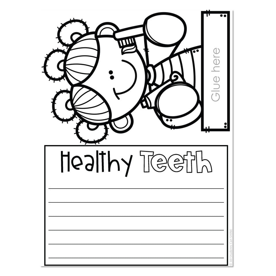 Monthly Themed Writing - February - Healthy Teeth - Lucky Little Learners