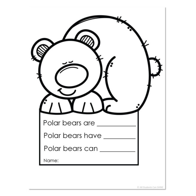 Monthly Themed Writing - January - Polar Bears Are Have Can - Lucky ...