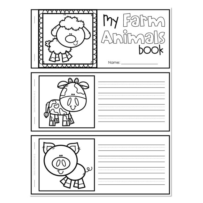 Monthly Themed Writing - June and July - Farm Animals Booklet - Lucky ...