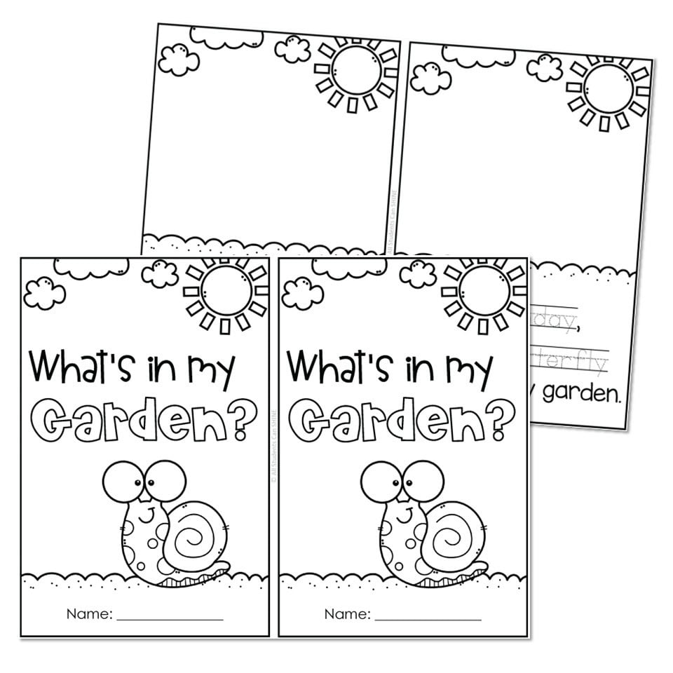 Monthly Themed Writing - March - Garden Mini Reader - Lucky Little Learners