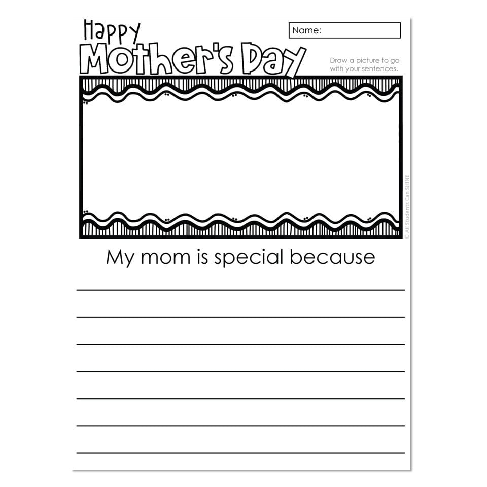 Monthly Themed Writing - May - Draw and Write - Mother's Day - Lucky ...