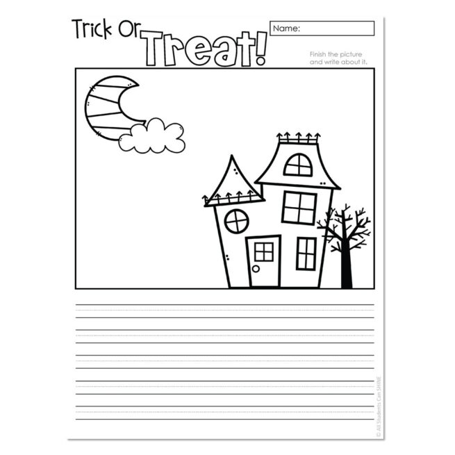 Monthly Themed Writing - October - Draw and Write - Trick or Treat ...