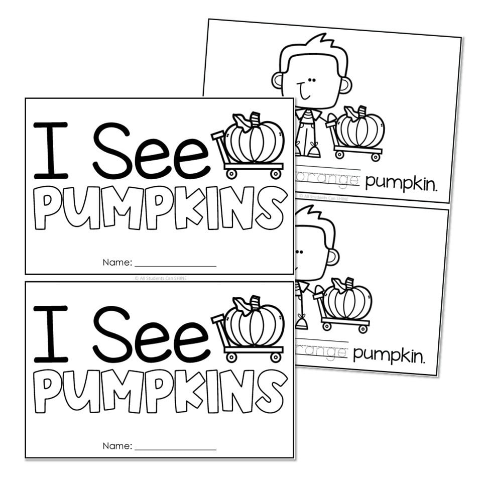 Monthly Themed Writing - October - Pumpkins Mini Reader - Lucky Little ...