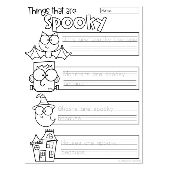 Monthly Themed Writing - October - Things That Are Spooky - Lucky ...