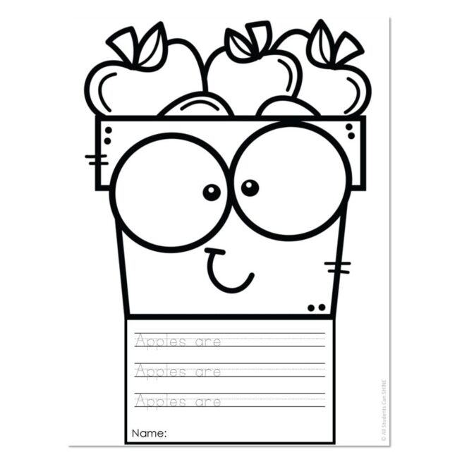 Monthly Themed Writing - September - Apples Are - Lucky Little Learners