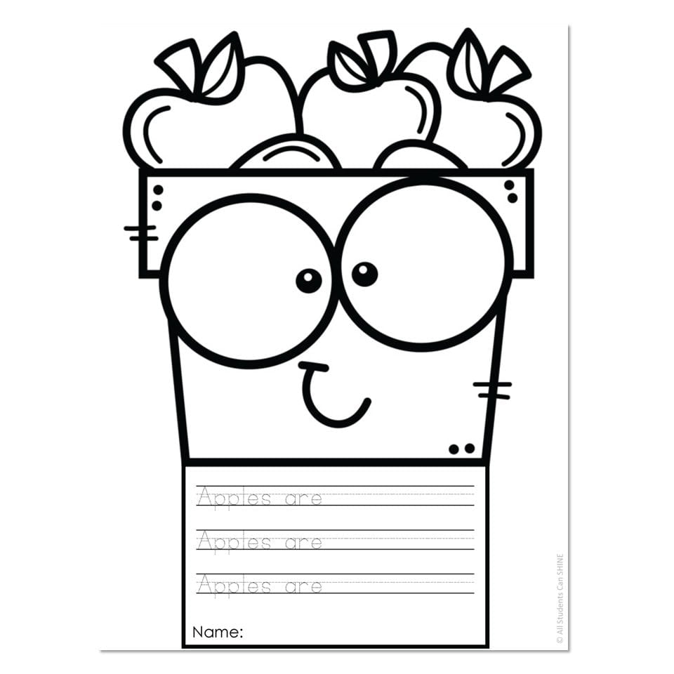 Monthly Themed Writing - September - Apples Are - Lucky Little Learners