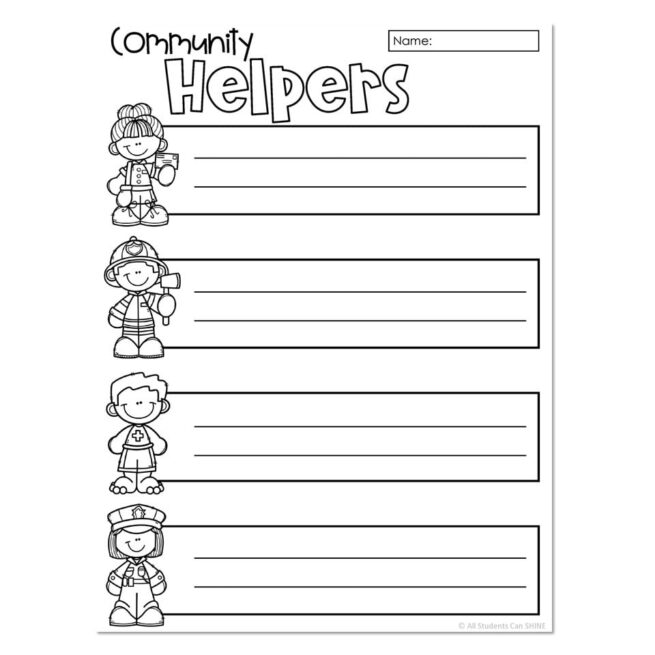Monthly Themed Writing - September - Community Helpers Sentence Writing ...