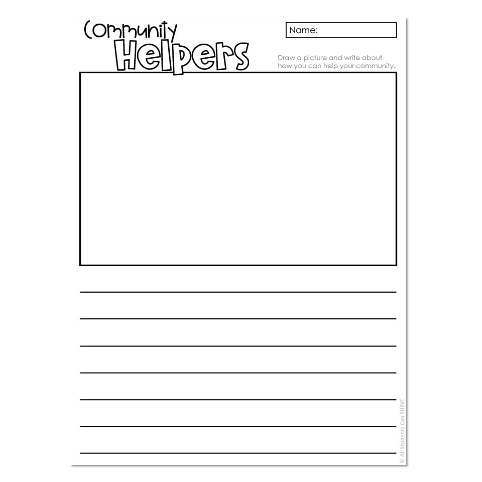 Monthly Themed Writing - September - Draw and Write - Community Helpers ...