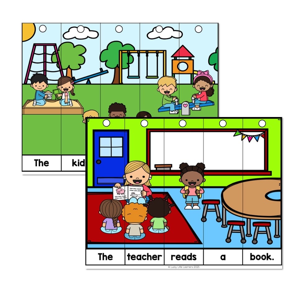 Morning Bins - Back to School - Activity 13 - Build a Sentence Puzzles ...