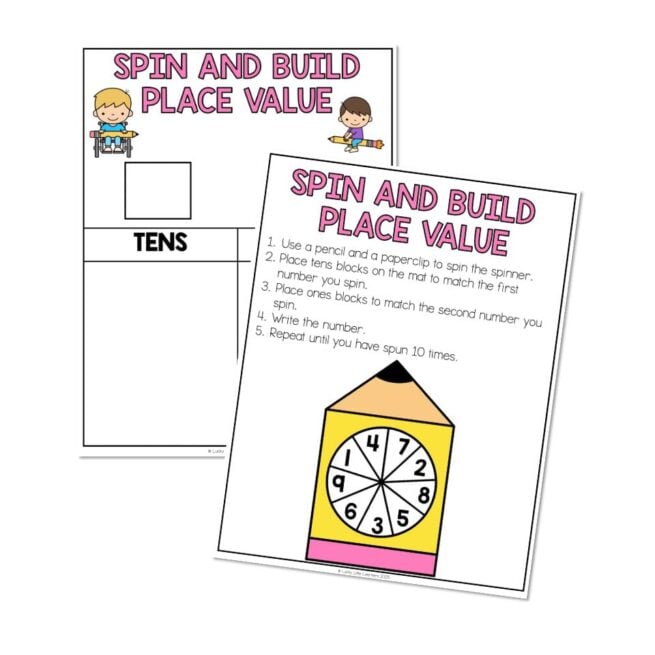 Morning Bins - Back to School - Activity 2 - Spin and Build Place Value ...