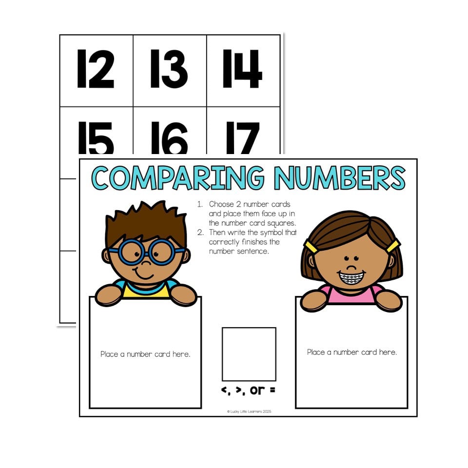 Morning Bins - Back to School - Activity 4 - Comparing Numbers - Lucky ...