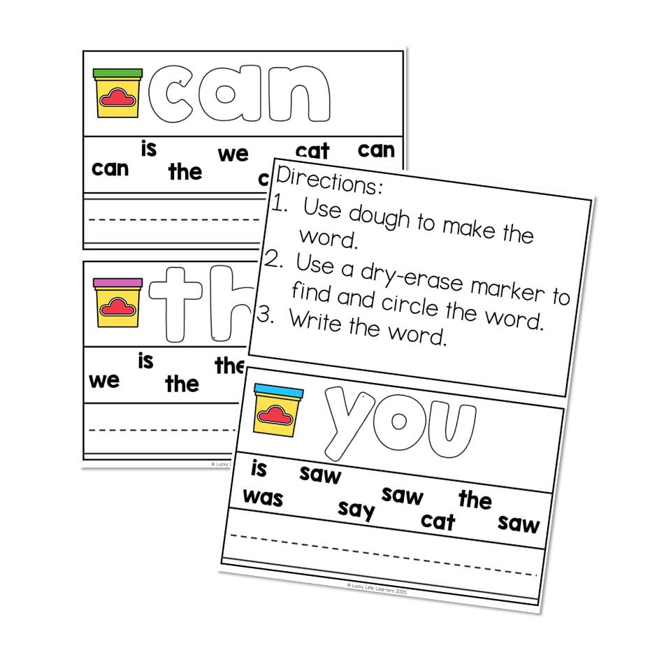 Morning Bins - Back to School - Activity 9 - Play Dough Sight Words ...