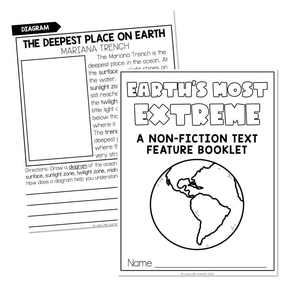 Nonfiction Text Features Booklet - Earth's Most Extreme Places - Lucky ...
