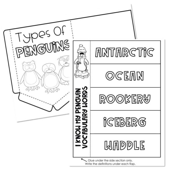 Penguins Unit - Interactive Notebook Pages - Lucky Little Learners