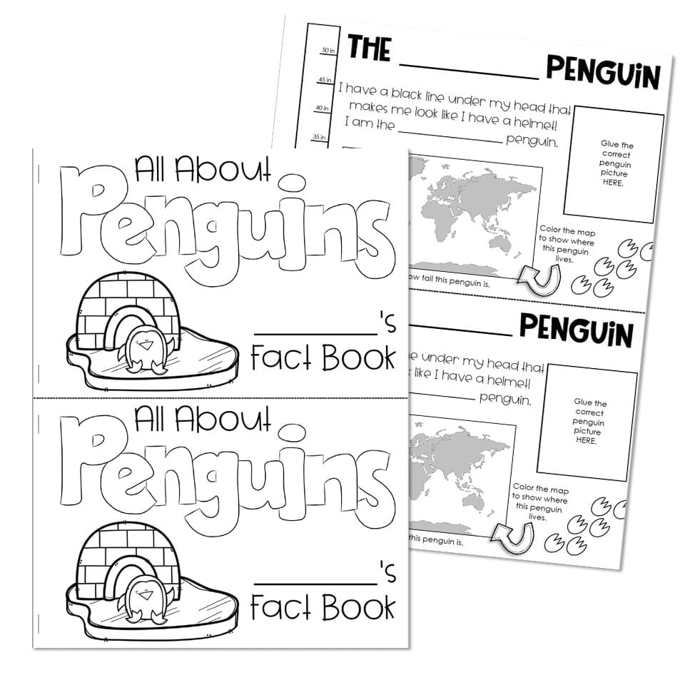 Penguins Unit - Penguins Fact Book - Horizontal Mini Book - Lucky ...
