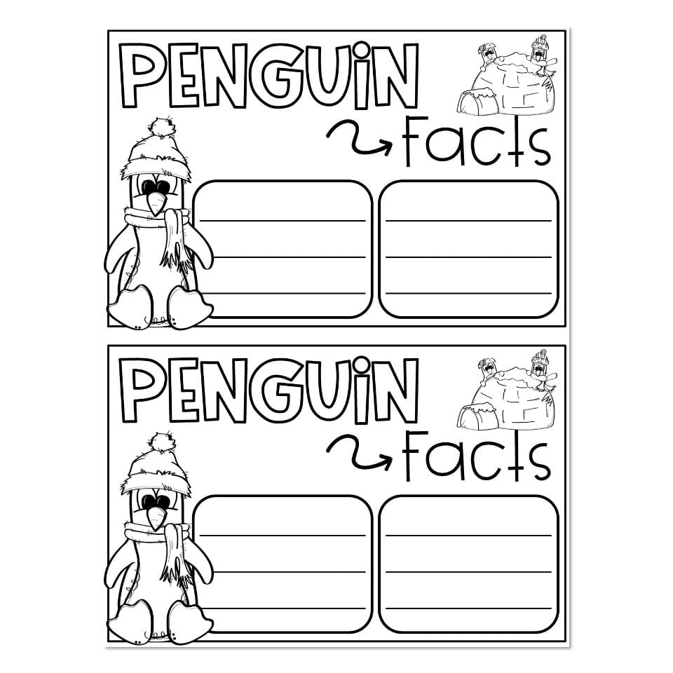 Penguins Unit - Penguins Facts Half Page - Lucky Little Learners