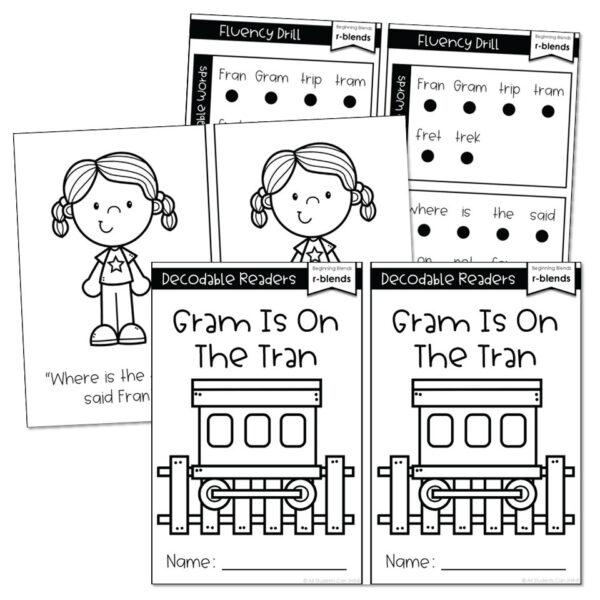 Phonics Decodable Mini Readers - Beginning Blends R - Lucky Little Learners