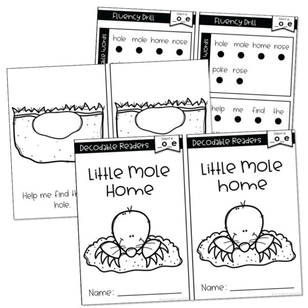 Phonics Decodable Mini Readers - CVCe O - Lucky Little Learners