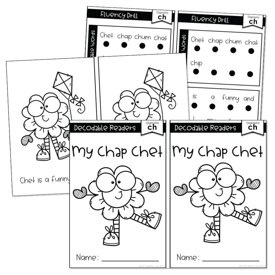 Phonics Decodable Mini Readers - Digraphs CH - Lucky Little Learners
