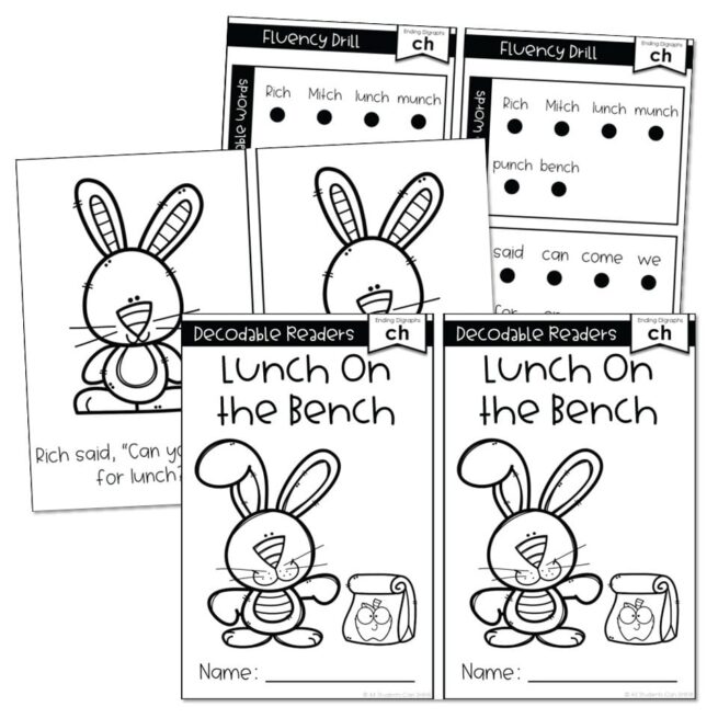 Phonics Decodable Mini Readers - Ending Digraphs CH - Lucky Little Learners