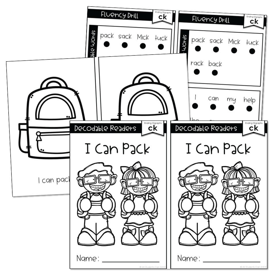 Phonics Decodable Mini Readers - Ending Digraphs CK - Lucky Little Learners