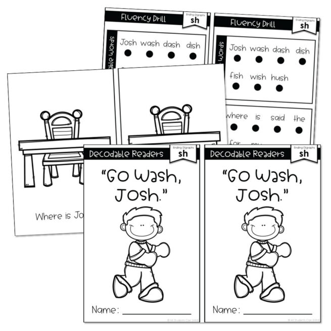 Phonics Decodable Mini Readers - Ending Digraphs SH - Lucky Little Learners