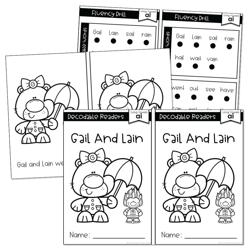Phonics Decodable Mini Readers - Long Vowel A - Lucky Little Learners