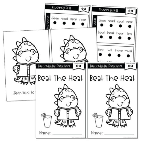 Phonics Decodable Mini Readers - Long Vowel E - Lucky Little Learners