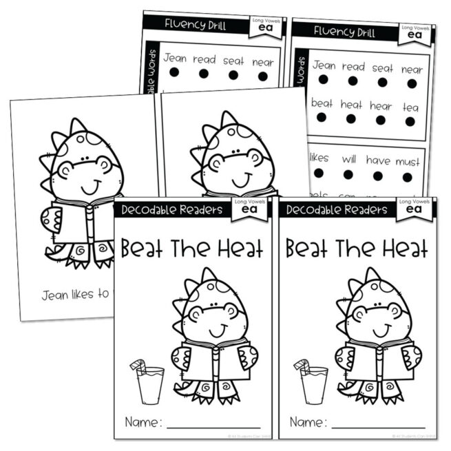 Phonics Decodable Mini Readers - Long Vowel E - Lucky Little Learners