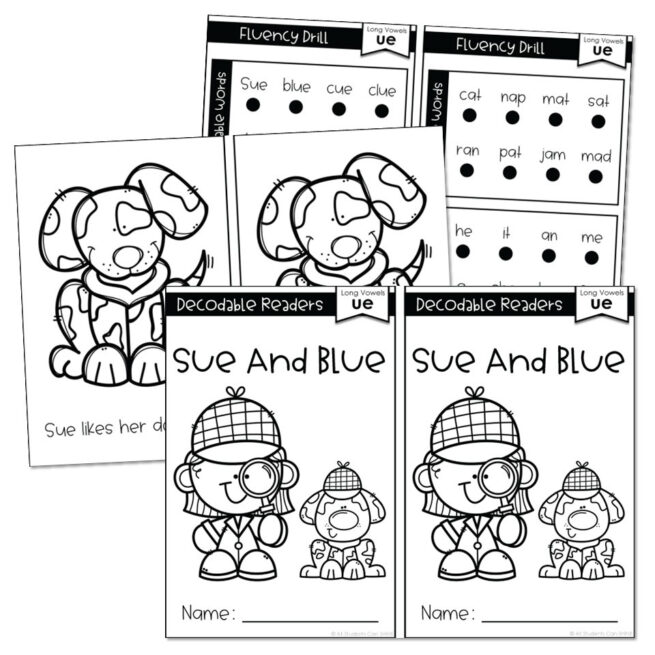 Phonics Decodable Mini Readers - Long Vowel U - Lucky Little Learners