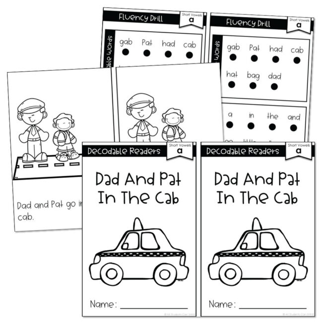 Phonics Decodable Mini Readers - Short Vowel A - Lucky Little Learners