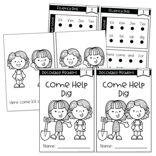 Phonics Decodable Mini Readers - Short Vowel I - Lucky Little Learners