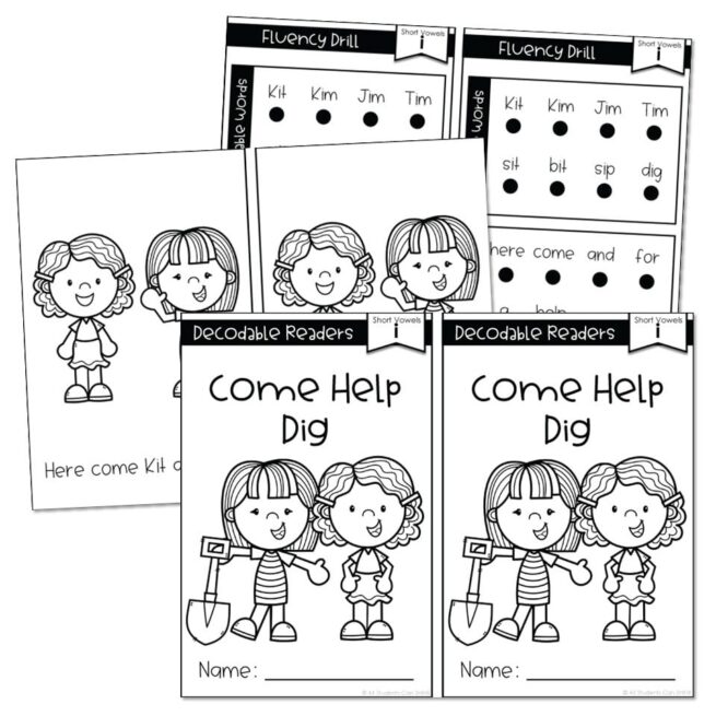 Phonics Decodable Mini Readers - Short Vowel I - Lucky Little Learners