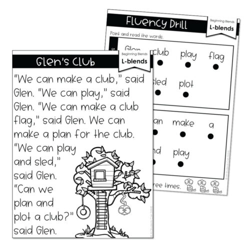 Phonics Decodable One Page Readers - Beginning Blends L - Lucky Little ...