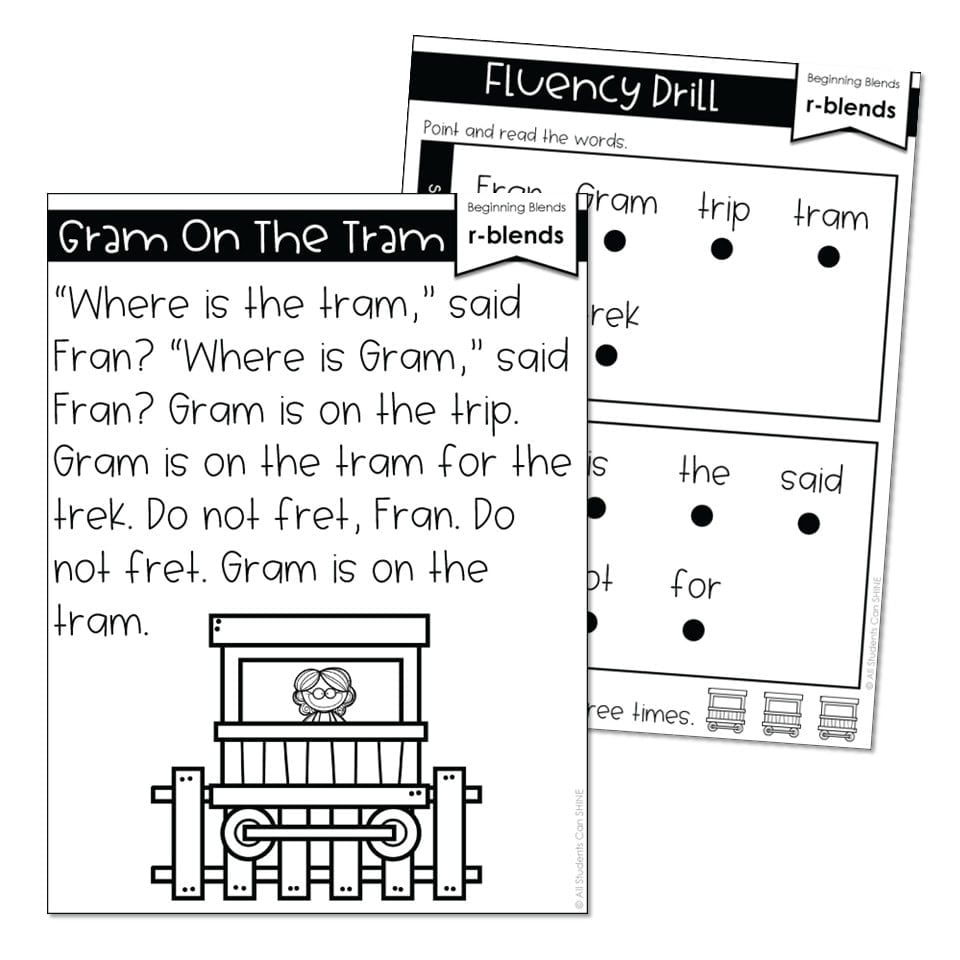 Phonics Decodable One Page Readers - Beginning Blends R - Lucky Little ...