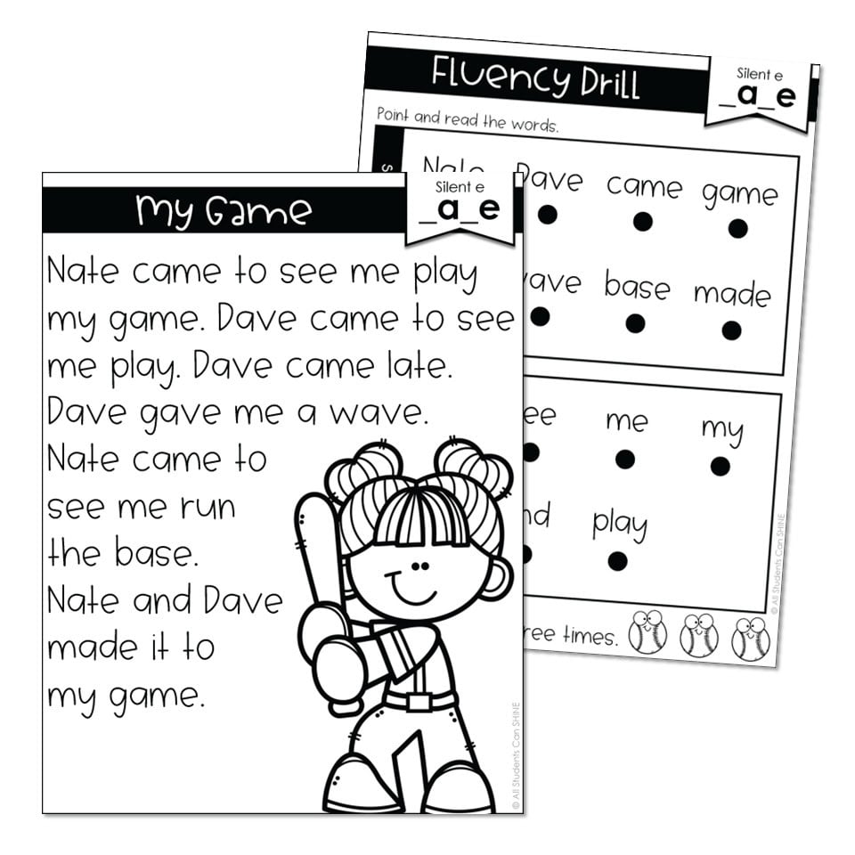 Phonics Decodable One Page Readers - CVCe A - Lucky Little Learners