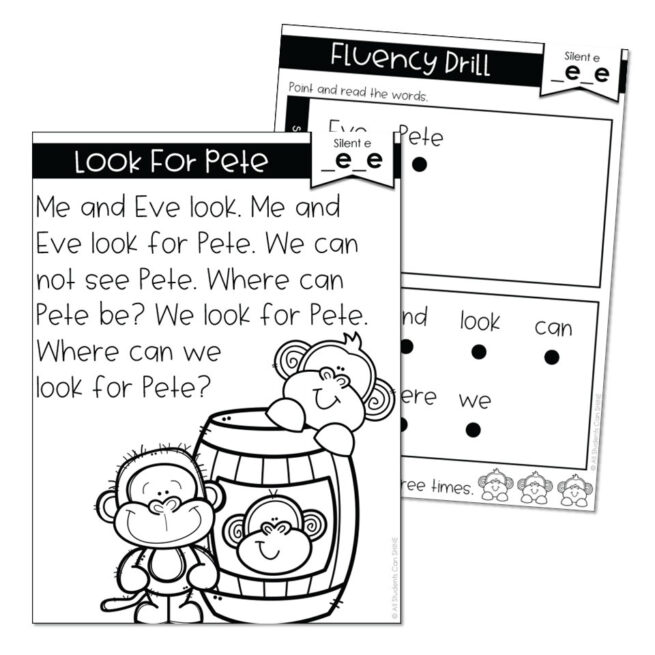 Phonics Decodable One Page Readers - CVCe E - Lucky Little Learners