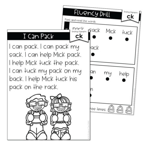 Phonics Decodable One Page Readers - Ending Digraphs CK - Lucky Little ...