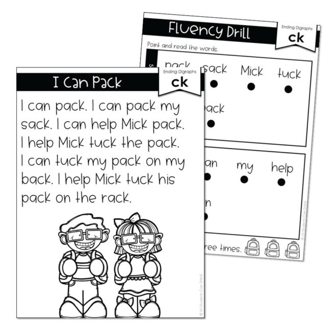 Phonics Decodable One Page Readers - Ending Digraphs CK - Lucky Little ...
