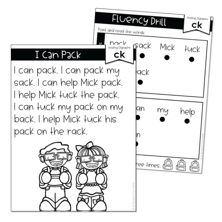 Phonics Decodable One Page Readers - Ending Digraphs CK - Lucky Little ...