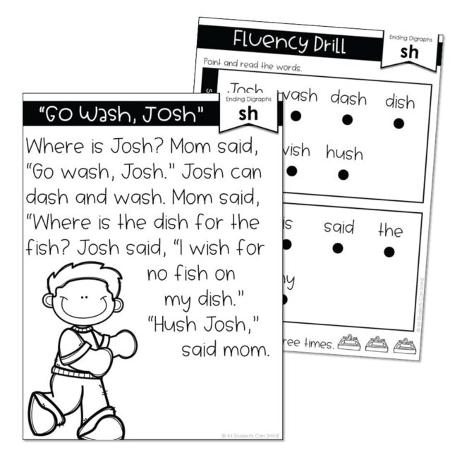 Phonics Decodable One Page Readers - Ending Digraphs SH - Lucky Little ...