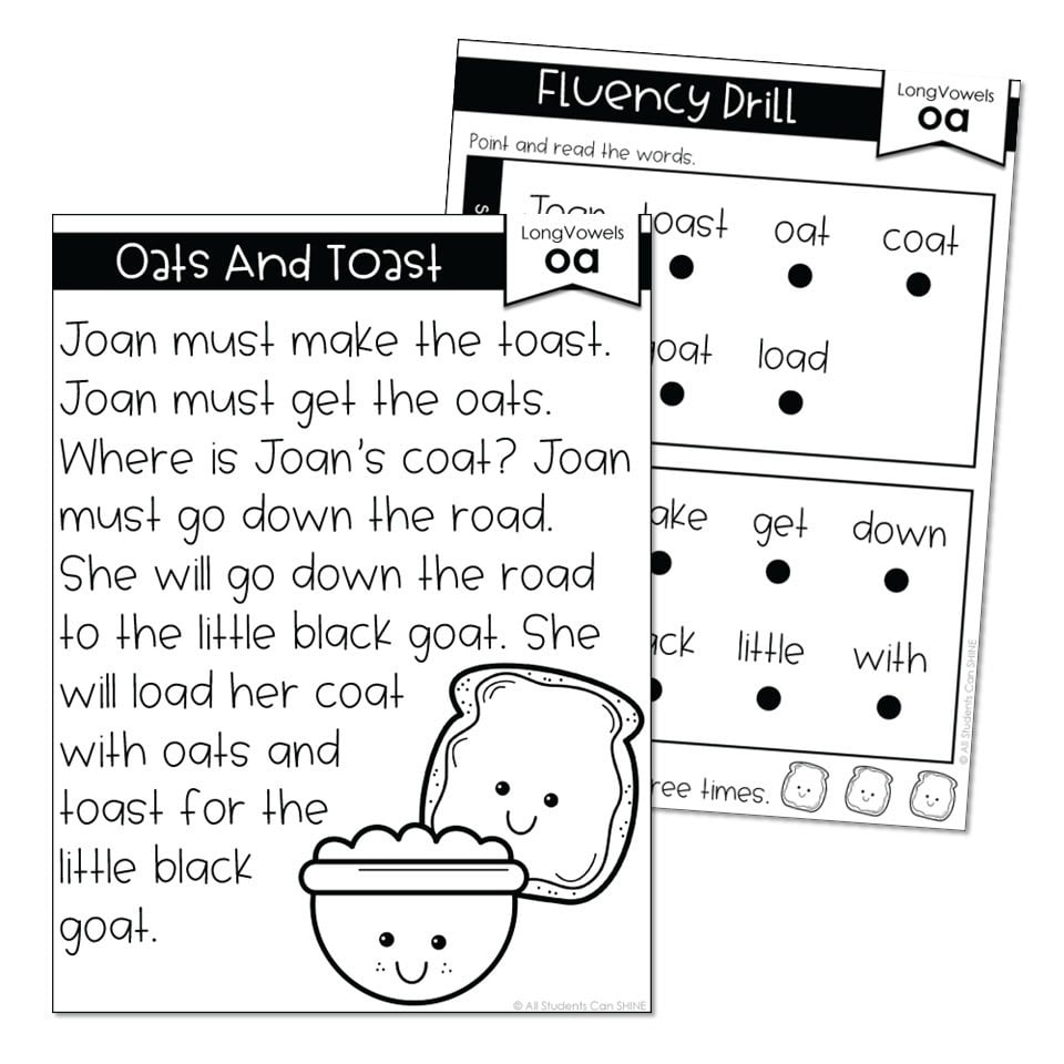 Phonics Decodable One Page Readers - Long Vowel O - Lucky Little Learners