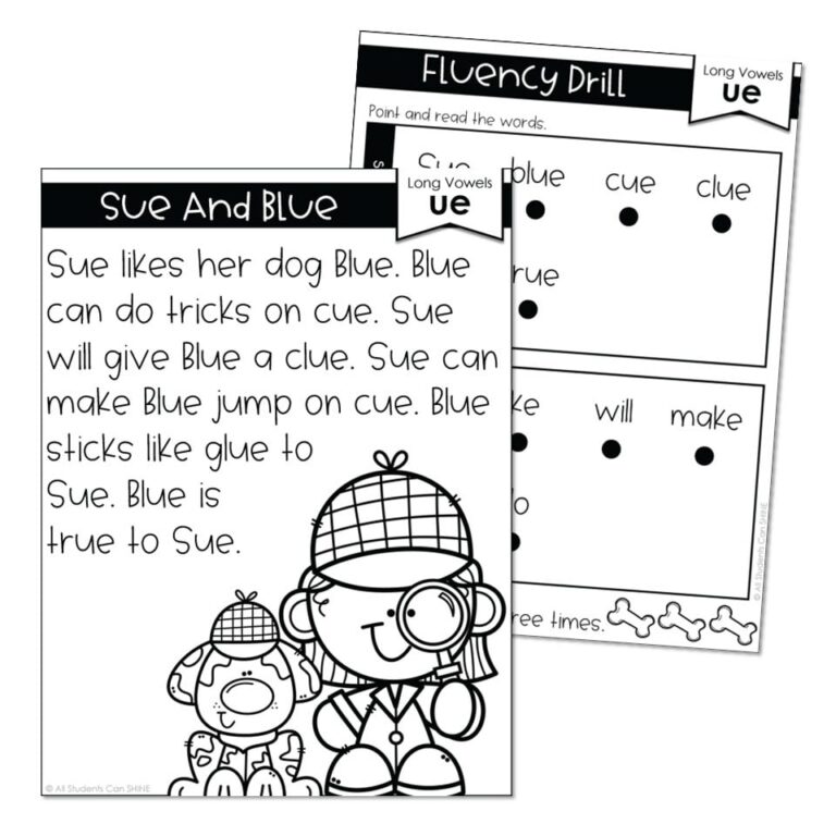 Phonics Decodable One Page Readers - Long Vowel U - Lucky Little Learners