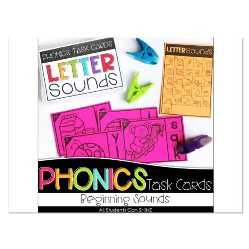 Phonics Task Cards - Beginning Letter Sounds - Lucky Little Learners