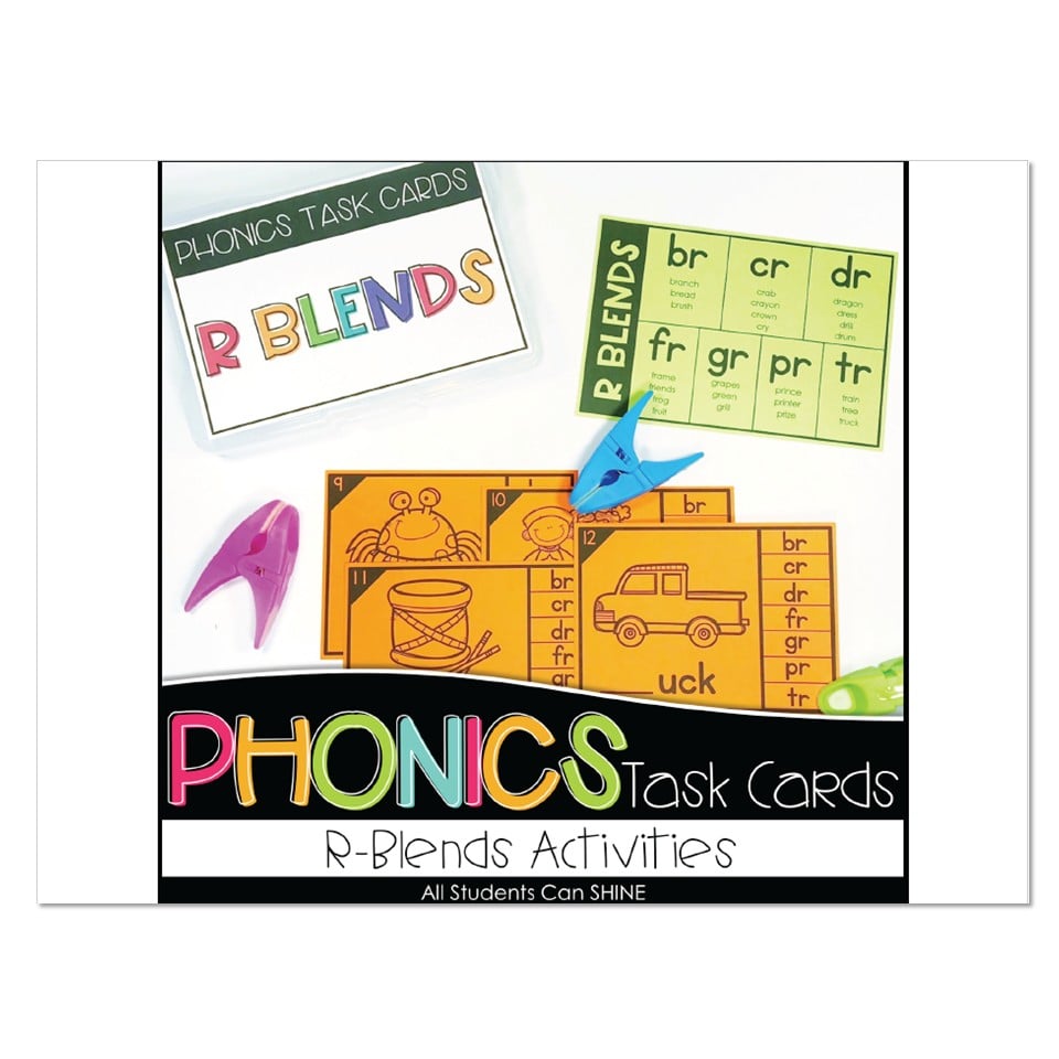 Phonics Task Cards - R Blends - Lucky Little Learners