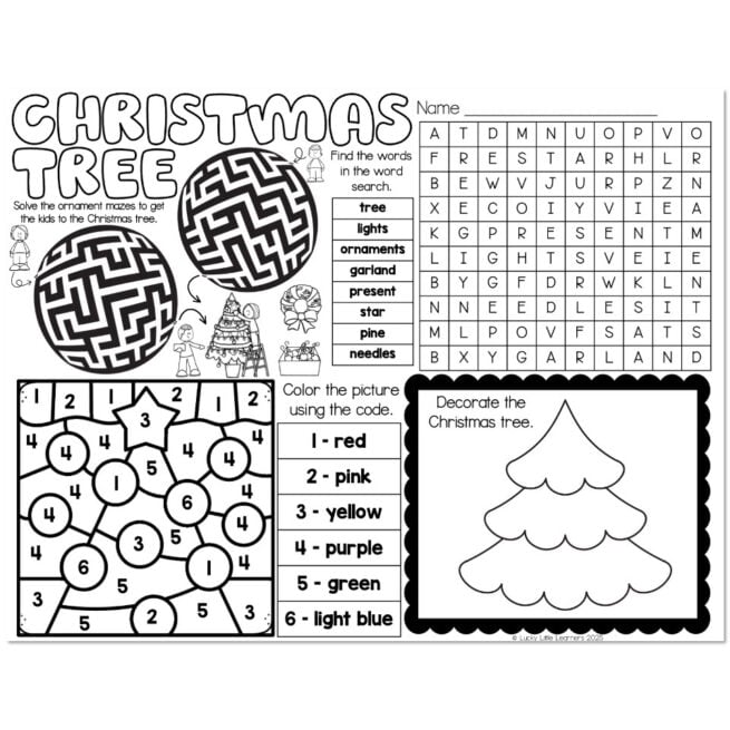 Placemat - Holiday - Christmas Tree - Lucky Little Learners