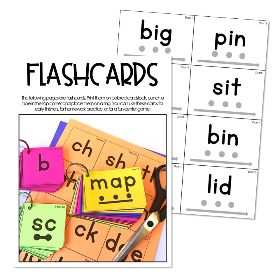 Reading Intervention - Flashcards - Sound Recognition - CVC Short I ...