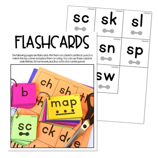 Reading Intervention - Flashcards - Sound Recognition - S Blends ...